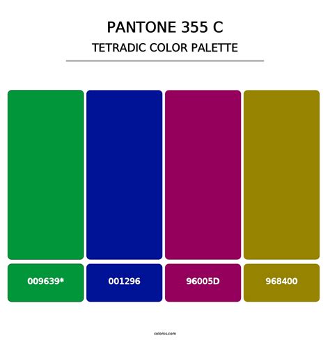 PANTONE 355 C color palettes - colorxs.com