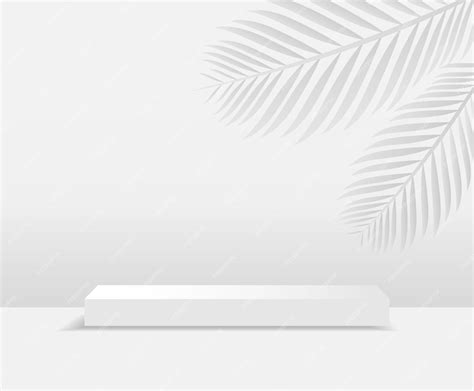 Векторный 3d прямоугольный подиум белый пьедестал на светлом фоне с ...