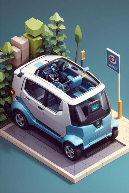 Premium Ai Image Isometric Electric Car