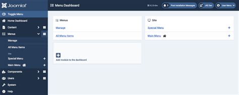 J4 X Menu Dashboard Joomla Documentation