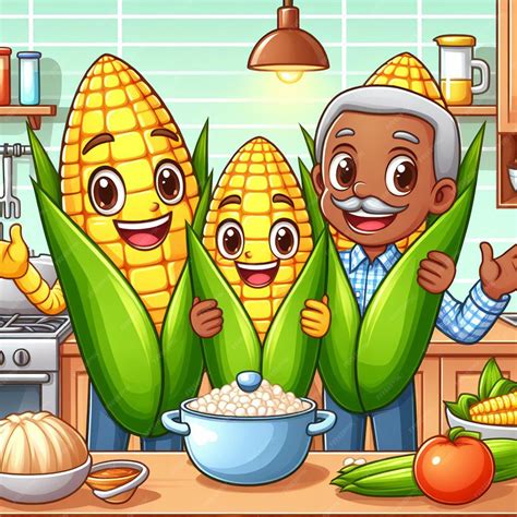 Premium Photo Cute Cartoon Corn In A Field Cartoon Images Ai Images