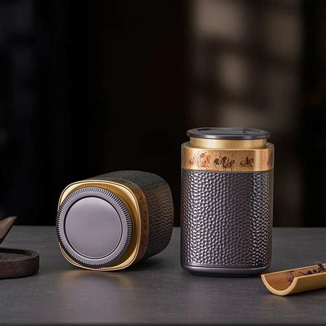 Badu Bg Винтидж кутия за чай Метален чук Съхранение на чай Запечатан контейнер Кухненска кутия