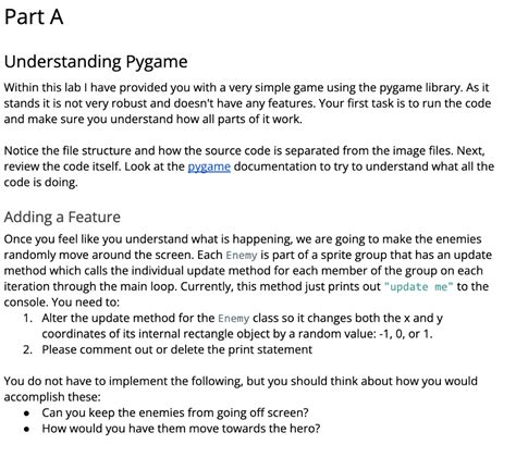 Solved Part A Understanding Pygame Within This Lab I Have Chegg Com