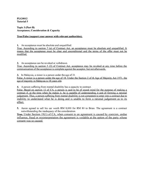 Gpol Tut 5 Topic 3 Part B Plg Tutorial 5 Topic 3 Part B Acceptance Consideration