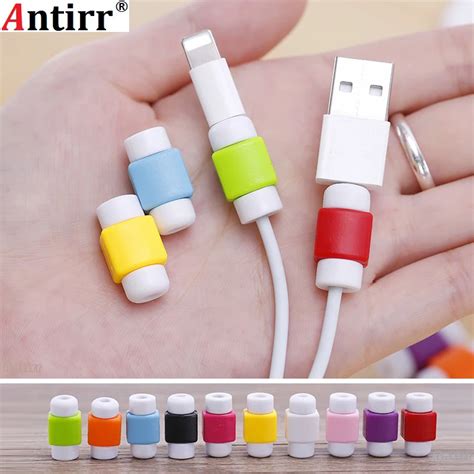 10pcs Silicone USB Cable Protector Earphone Plastic Cord Wire Cover Data Charger Line Protective