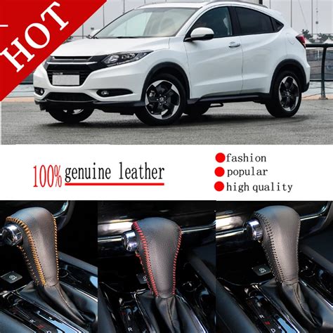 베젤용 정품 가죽 기어 시프트 노브 커버 자동 기어 핸드 재봉 Diy 자동 장식 자동차 스타일링 자동차 액세서리gear Shift Knob Covershift