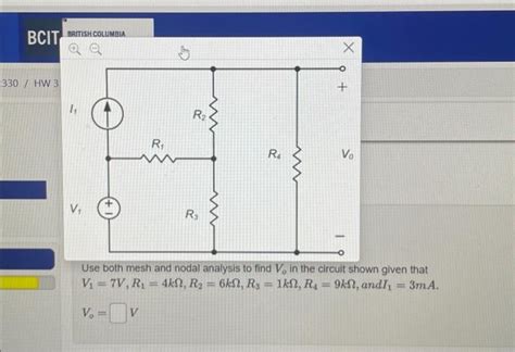 solved use both mesh and nodal analysis to find vo in the