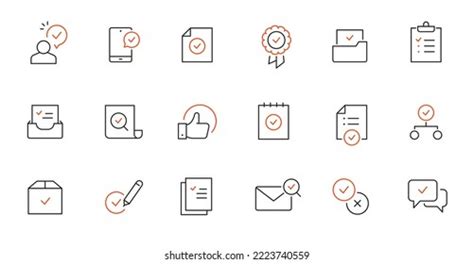 Check Mark Quality Control Line Icon Stock Vector Royalty Free