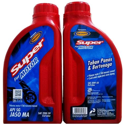 Jual Oli Pertamina Super Motor 800ml Oli Mesran Super Motor 800ml Shopee Indonesia