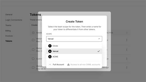 Access Tokens Can Now Be Scoped To Teams Vercel