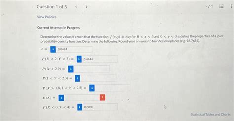 solved determine the value of c such that the function
