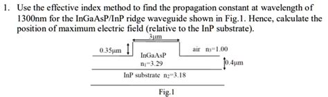 1 use the effective index method to find the propagation constant at