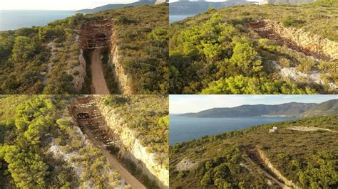 维斯岛和亚得里亚海风景优美的鸟瞰图。军事隧道。克罗地亚视频素材下载编号15264355光厂vj师网 维斯岛和亚得里亚海风景优美的鸟瞰图。军事隧道。克罗地亚视频素材下载编号15264355光厂vj师网