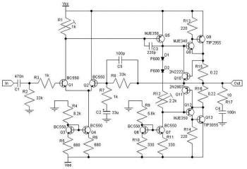 Class AB Power Amplifier Circuit W Using Power Transistor Circuits Diagram Lab