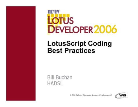 The View Lotusscript Coding Best Practices Pdf