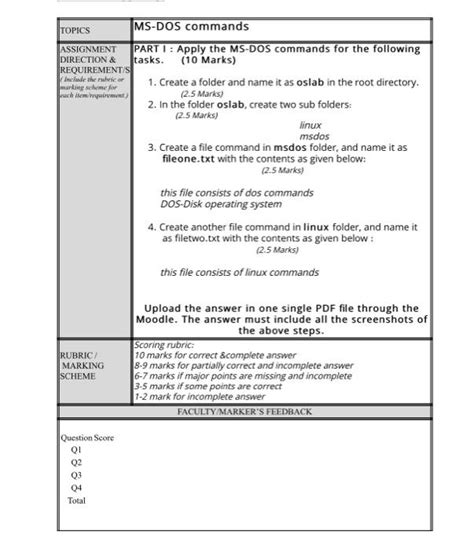 Solved Ms Dos Commands Assignment Part Apply The Ms Dos Chegg
