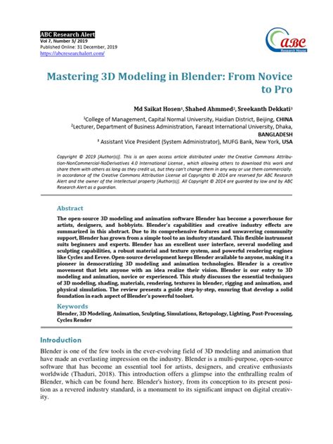 Mastering 3d Modeling In Blender From No Pdf Blender Software 3