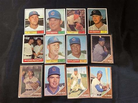 12 Chicago Cubs Baseball Cards 1961 To 1962 Legacy Auction Company