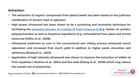 Ppt High Power Ultrasounds In Food Processing Foodresearchlab Powerpoint Presentation Id