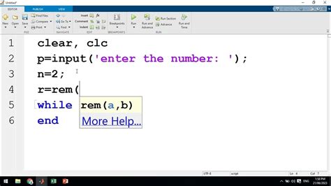 prime number determination using matlab youtube