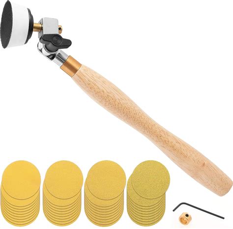 2 Inch Diameter Bowl Sander With Dual Bearing Head And 2 Inch Foam Hook And Loop Sander With 1 4