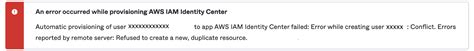 Aws Iam Identity Center Provisioning Error Error While Creating User