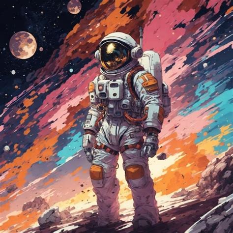 Premium Ai Image A Astronouts In Abstract Background
