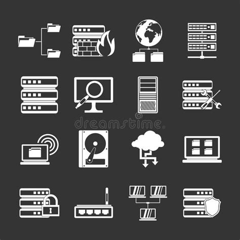 Big Data Icons Set Grey Vector Stock Vector Illustration Of Process Link 113679160