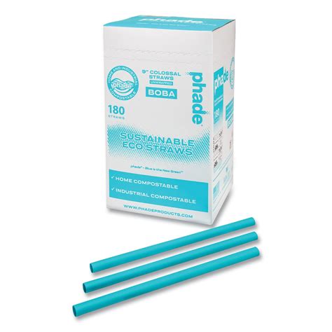 Phade Marine Biodegradable Straws Boba Straws 9 Ocean Blue 720carton 511207