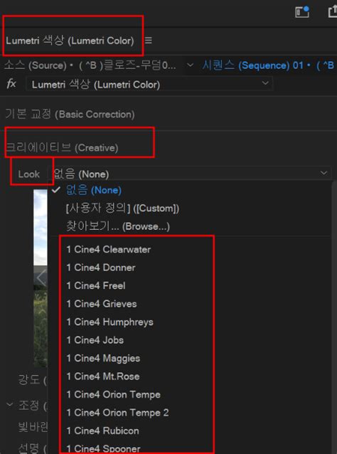 프리미어 프로 Lut 파일 폴더 및 Lut 적용 방법