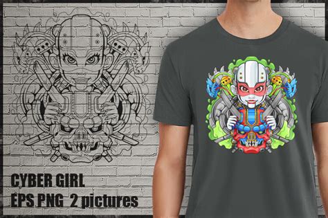 Cute Cyborg Girl Graphic By Ymfargon · Creative Fabrica