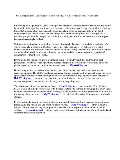 Thesis Claim Assertion Pdf Essays Argument