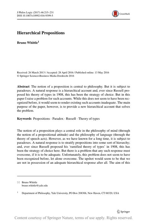 Hierarchical Propositions