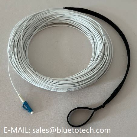 White Mm Armored Fiber Optic Patch Cord With Pull Rod LC To LC Mm Fiber Optic Armored Patch