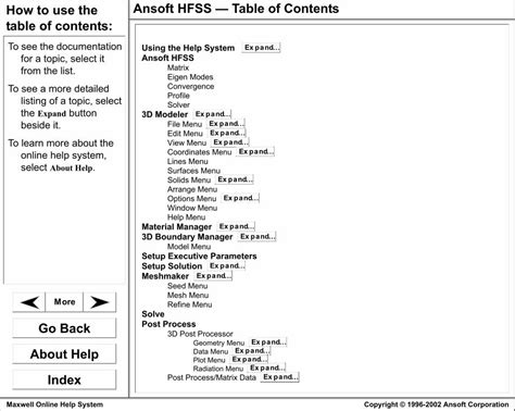 Pdf How To Use The Ansoft Hfss — Table Of Contents Table Of Read
