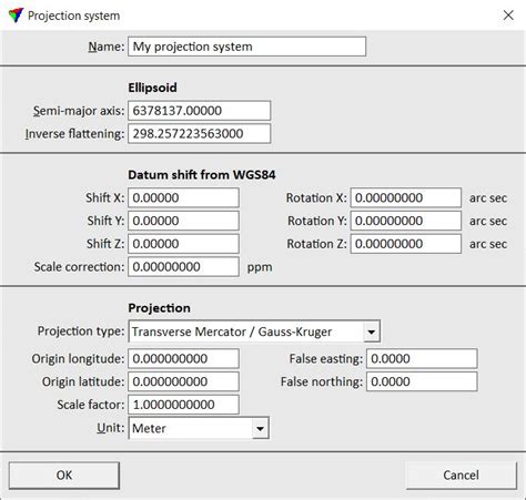 coordinate transformations user projection systems