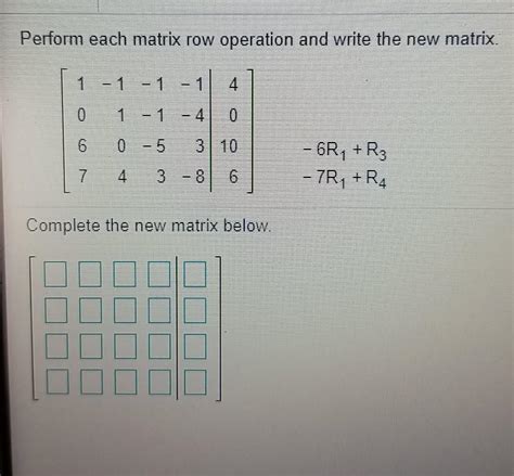 solved 1 a perform the row operation on the given augmented