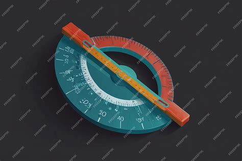Protractor Ruler Measuring Tool 3d Vector Icon Cartoon Minimal Style Premium Ai Generated Image