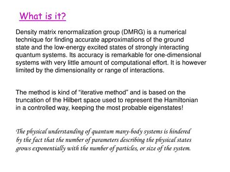 Ppt Density Matrix Renormalization Group Method Powerpoint Presentation Id 892368