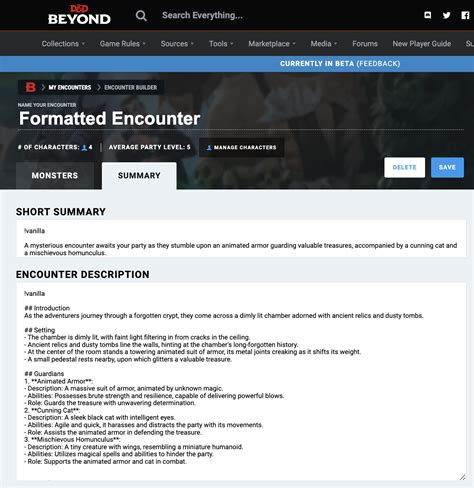 simple markdown formatting in character sheet notes general
