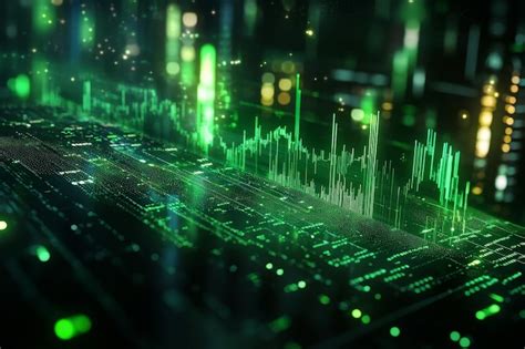 Abstract Green Digital Data Visualization Premium Ai Generated Image