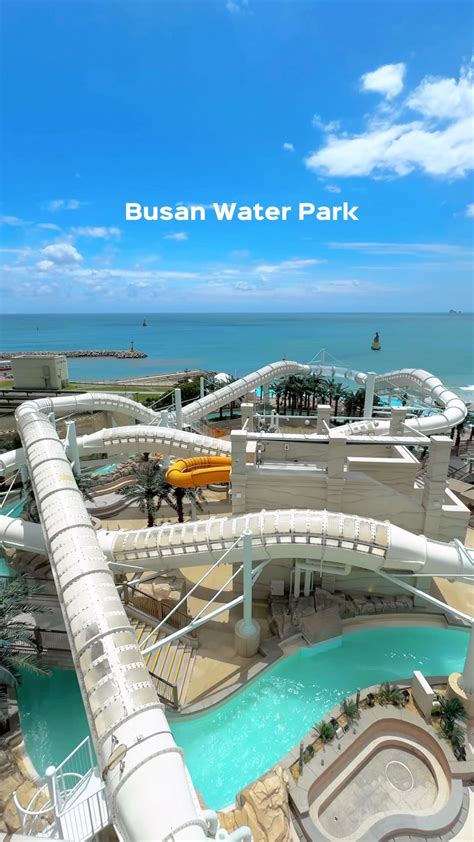 주소록 워터 슬라이드가 있는 5300평의 부산 워터파크🌊 워터파크를 둘러싸고 있는 길고 긴 워터 슬라이드와 해운대 바다를 내려다볼 수 있는 인피니티 풀까지 있는 대형