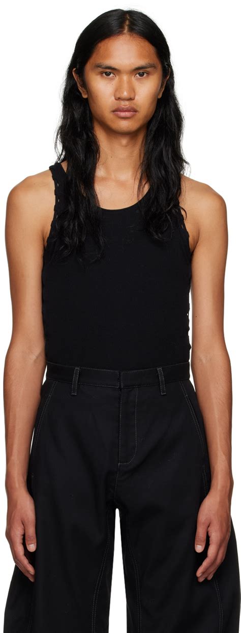 Dion Lee Black Bichrome Tank Top Dion Lee