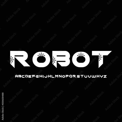 Robot Letters Vector Modern Font Template Creative Lettering