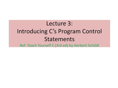 Chapter 2programcontrolstatementshstech Yourself Cpptx