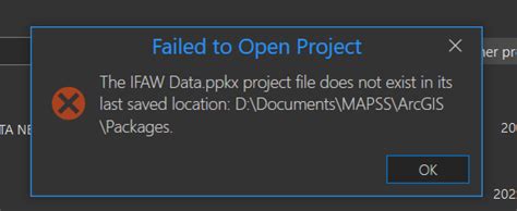failed to open project package v3 1 0 esri community