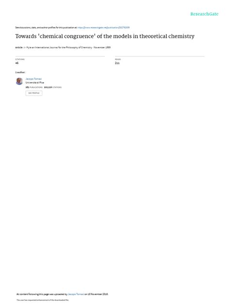 Towards Chemical Congruence Of The Models In The Pdf Theory Chemistry