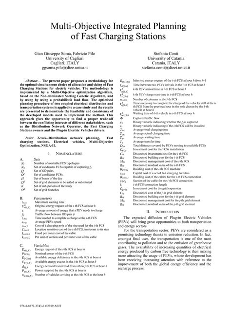 Pdf Multi Objective Integrated Planning Of Fast Charging Stations