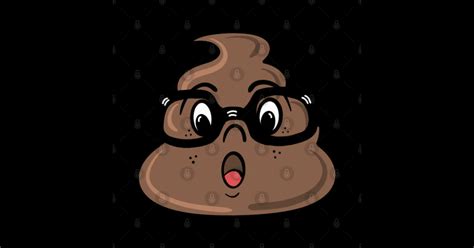 The Shocked Nerdy Poop Emoji Nerd Emoji Sticker Teepublic