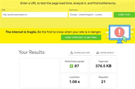 Pingdom Performancestack